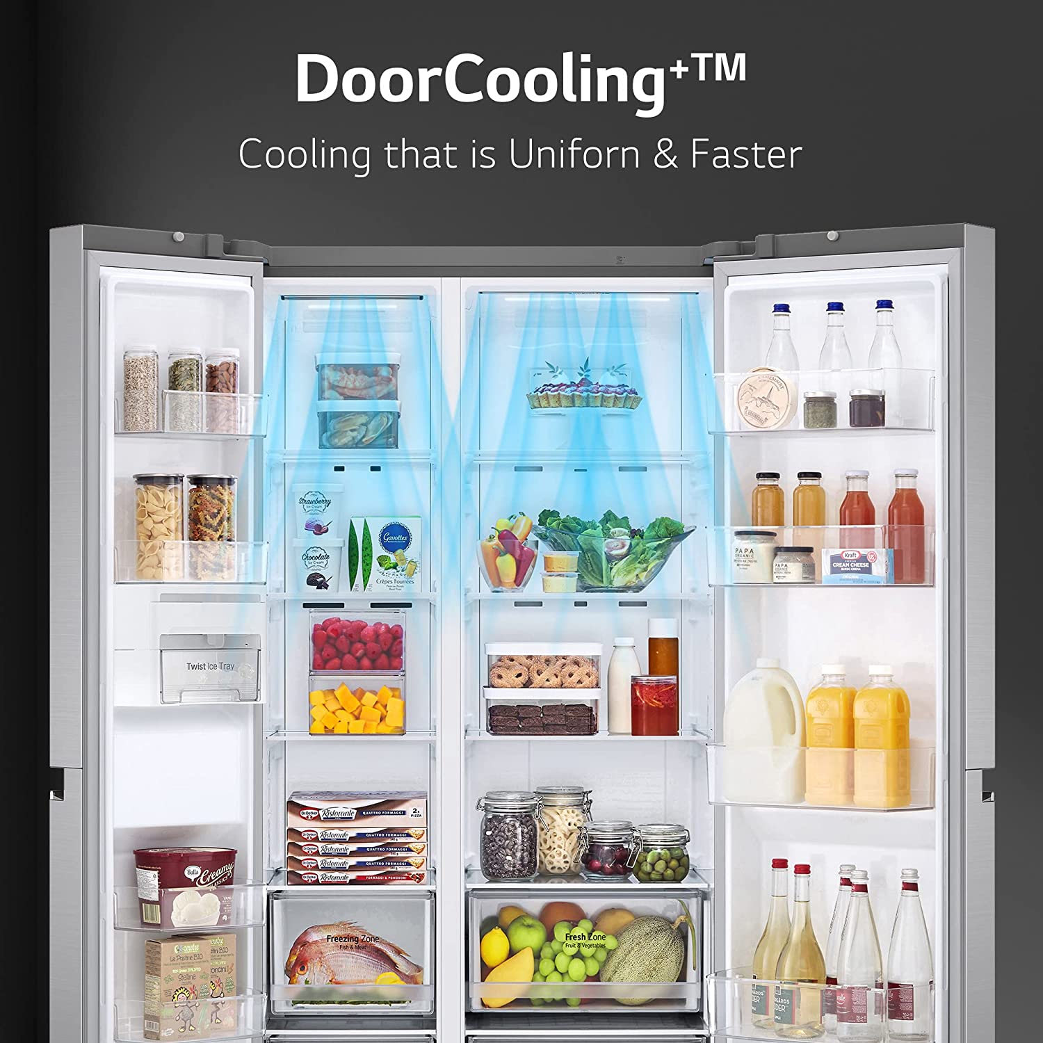 LG 694 L Frost Free Smart Inverter Compressor Side By Side Refrigerator GC B257SLUV Platinum Silver